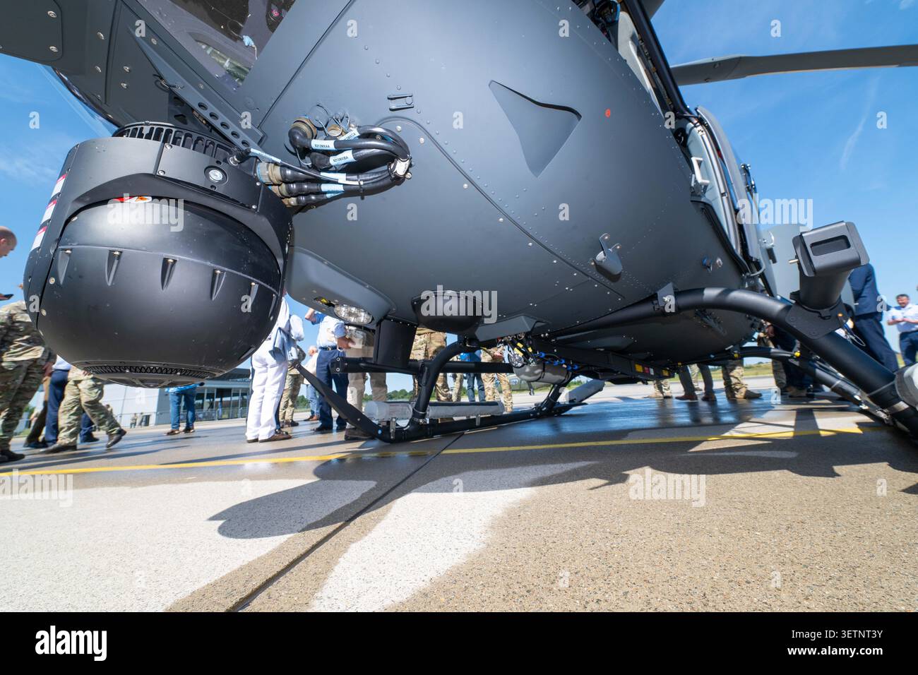 a detail of the H145M Light Utility Helicopter is pictured during a ...