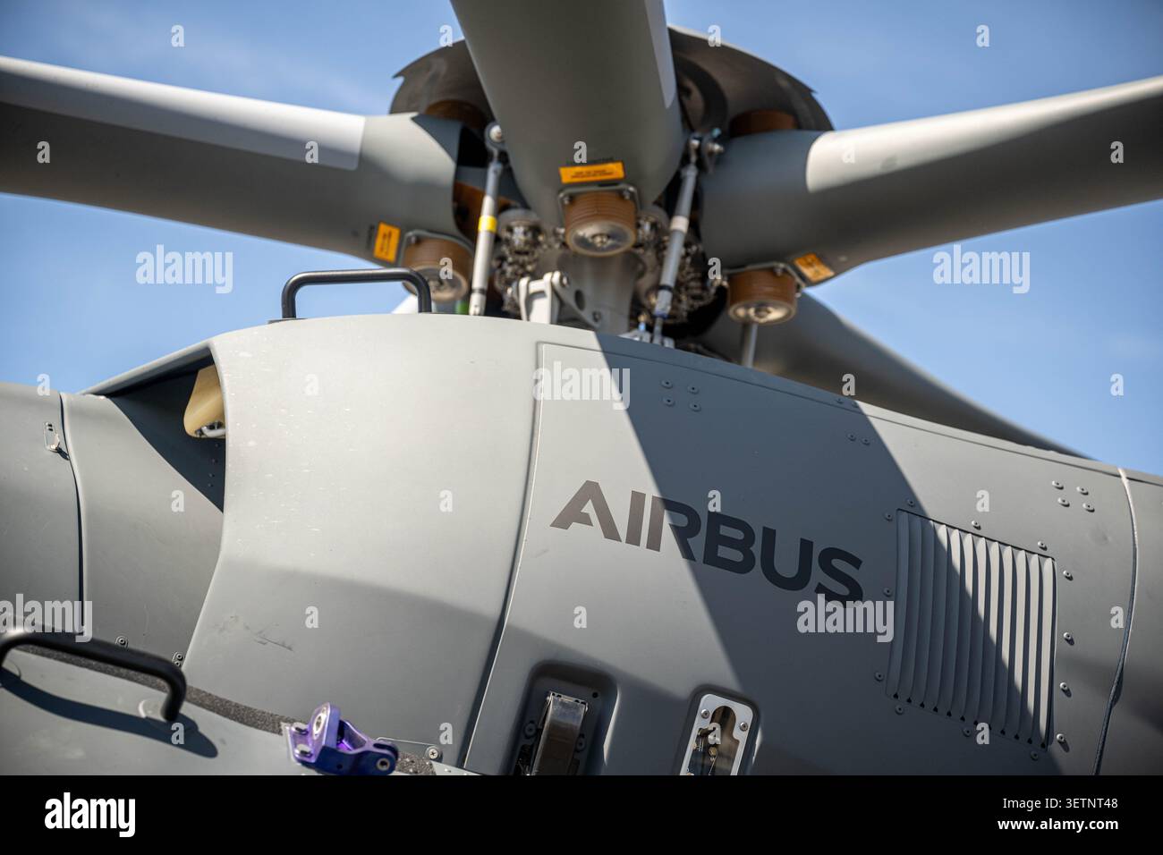 a detail of the H145M Light Utility Helicopter is pictured during a ...