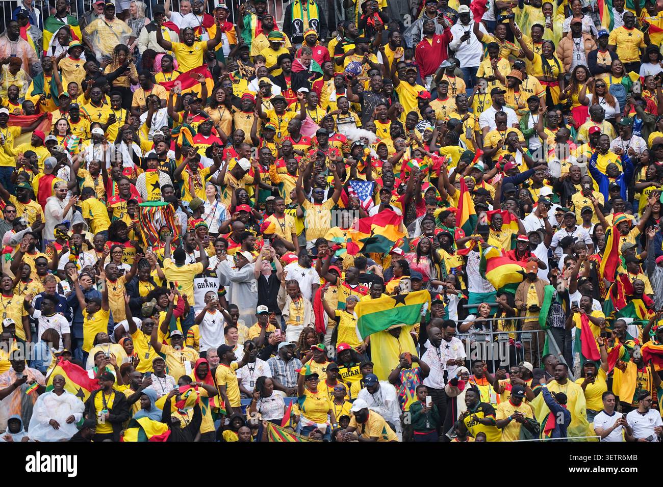 Ghana's soccer fans cheer from the stands during the World Cup Group L ...