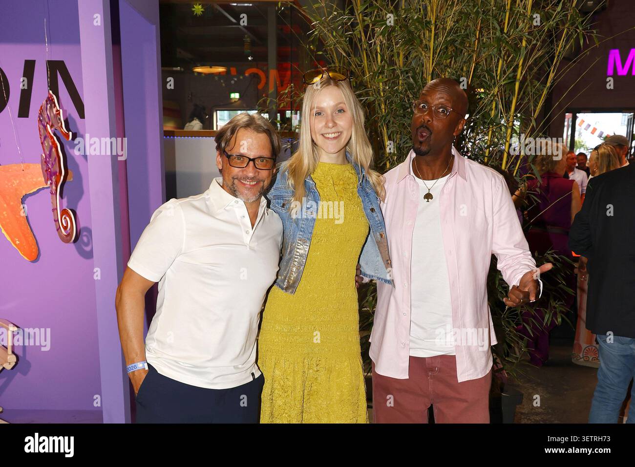 Patrick Bach, Lil Paulin and Yared Dibaba attend the Moin Mittsommer ...