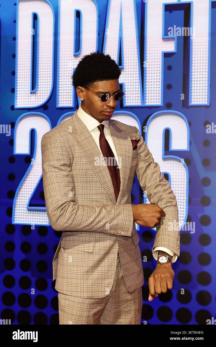 Chris Cenac Jr. arrives for the first round of the NBA basketball draft ...