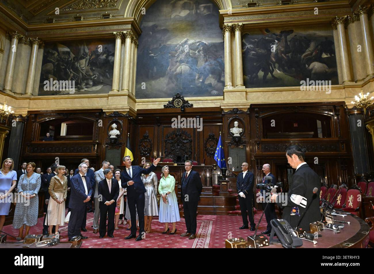 Japanese Emperor Naruhito visits federal congress in Brussels, Belgium ...
