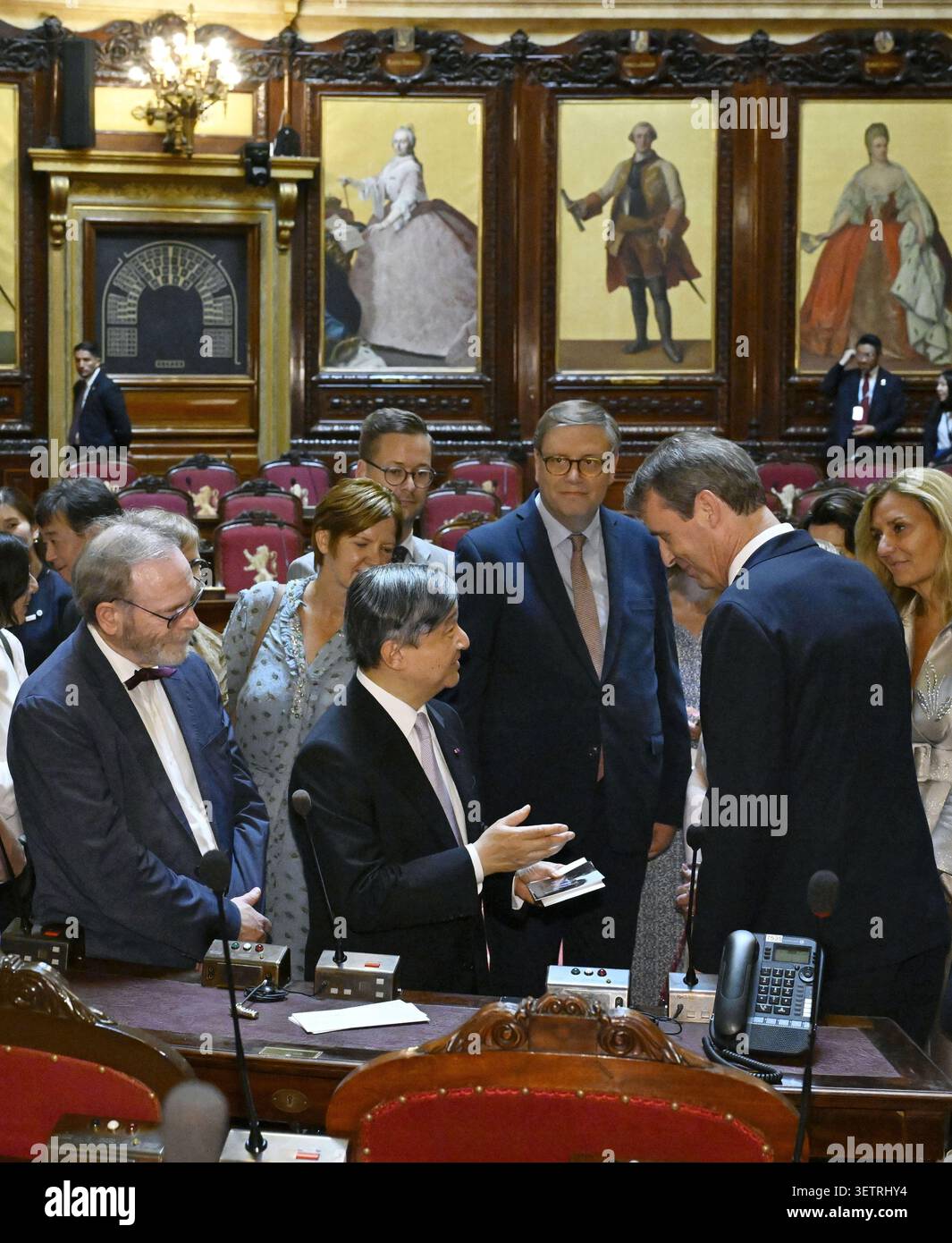 Japanese Emperor Naruhito visits federal congress in Brussels, Belgium ...