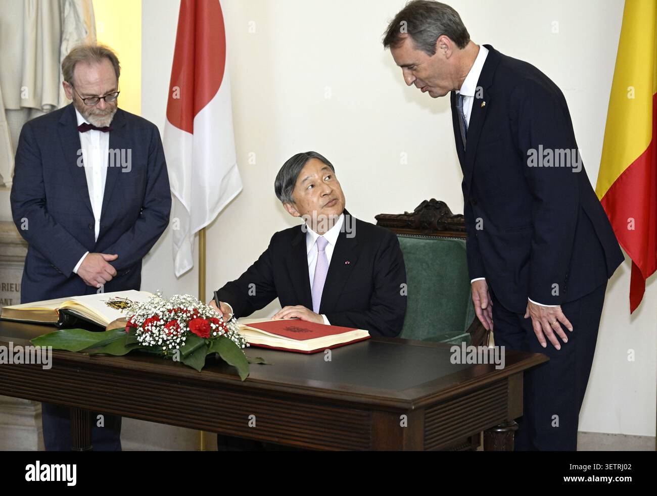 Japanese Emperor Naruhito visits federal congress in Brussels, Belgium ...