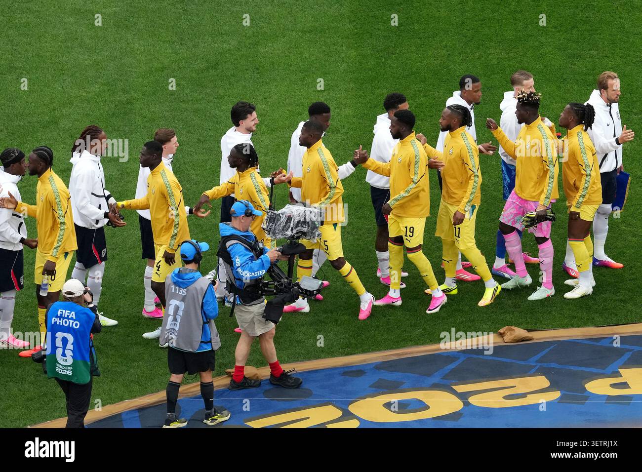 England's Declan Rice and Ghana's Thomas Partey shake hands ahead of ...