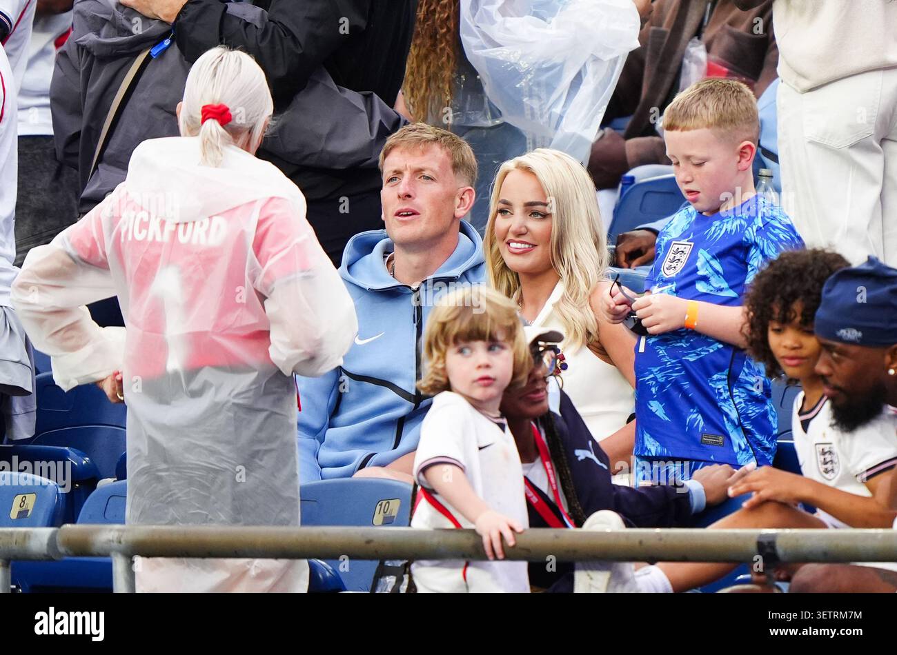 England's Jordan Pickford with his wife Megan following the FIFA World ...