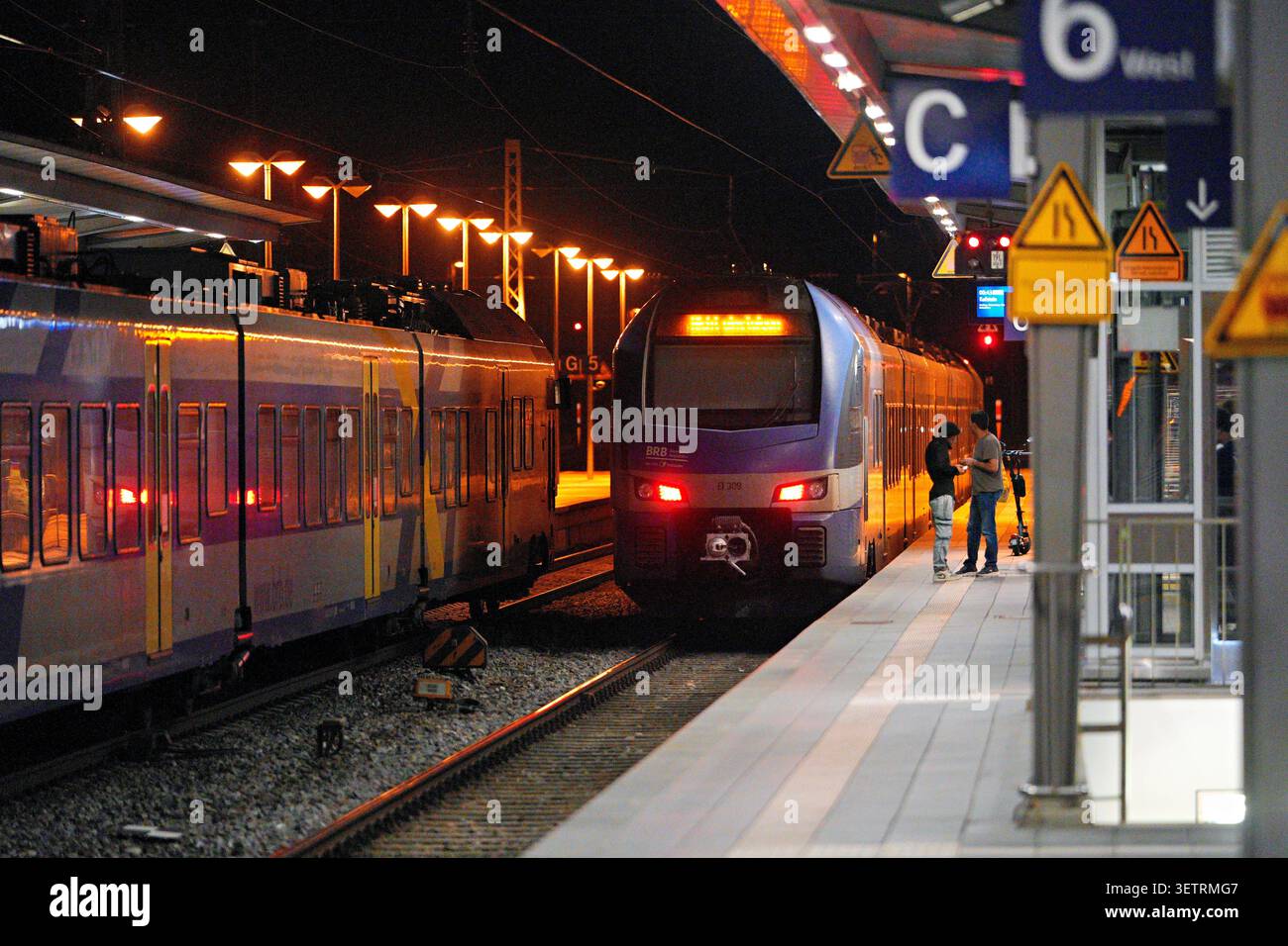 Empty trains sit parked at the Rosenheim train station in Bavaria ...