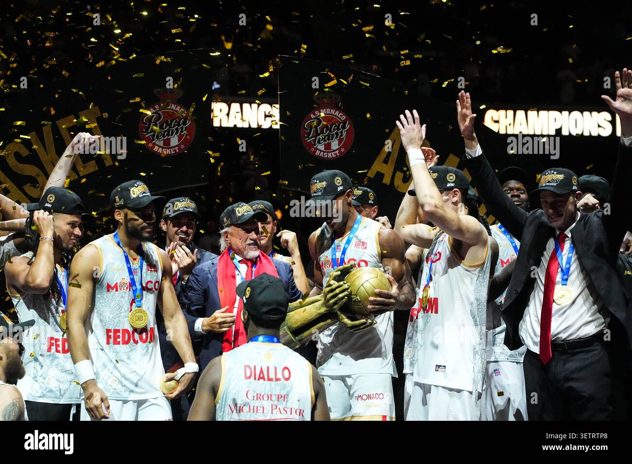 Team of Monaco celebrates during the Betclic Elite, Final - match 5 ...