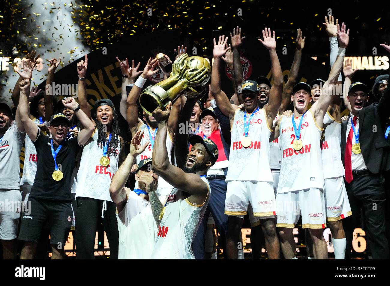 Team of Monaco celebrates during the Betclic Elite, Final - match 5 ...