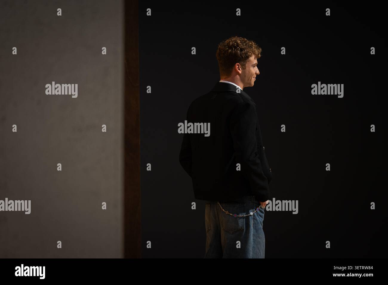 French swimmer Leon Marchand attends the Louis Vuitton show during ...