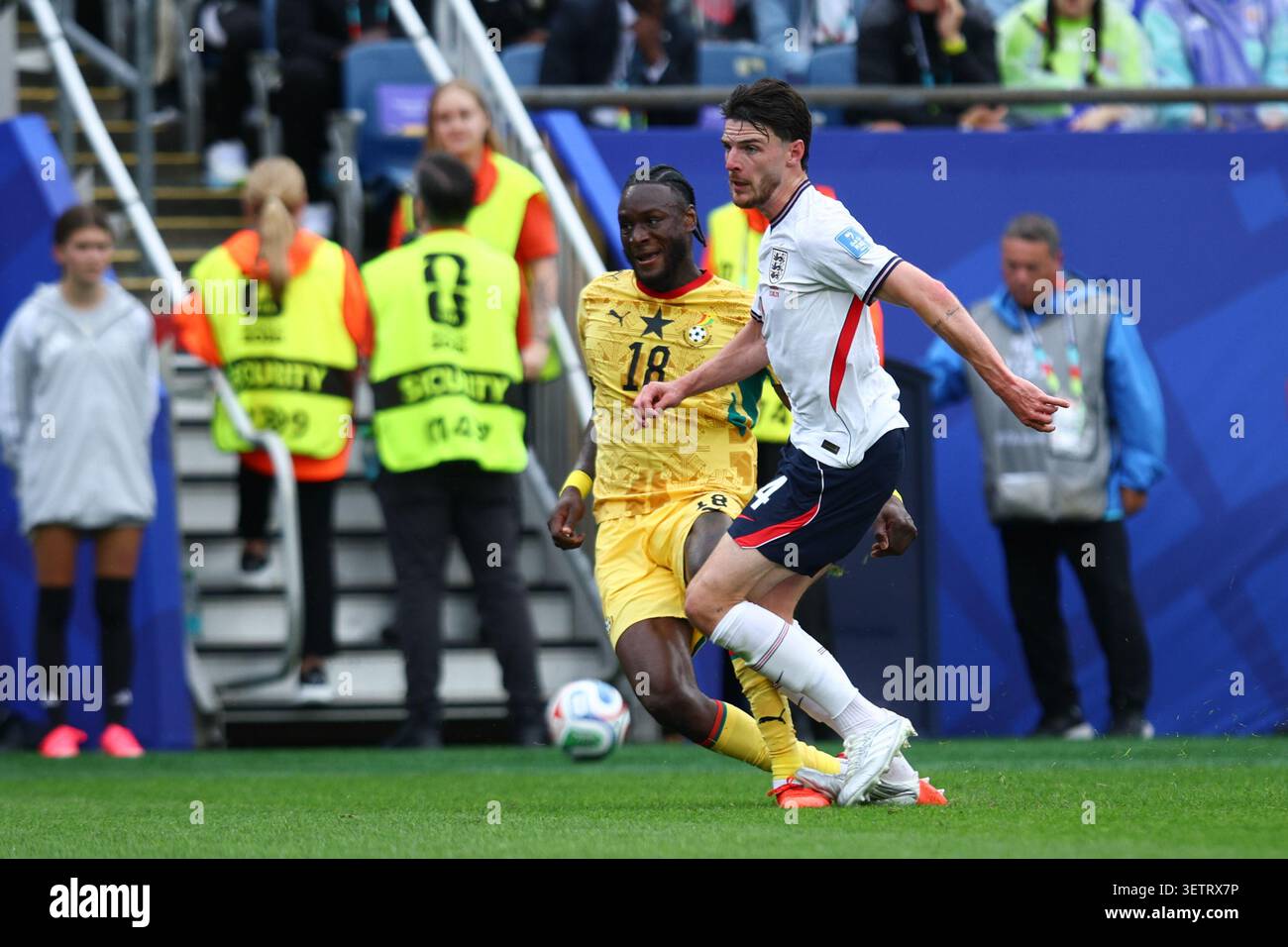 BOSTON, USA - 23rd June 2026: Declan Rice of England gets a yellow card ...