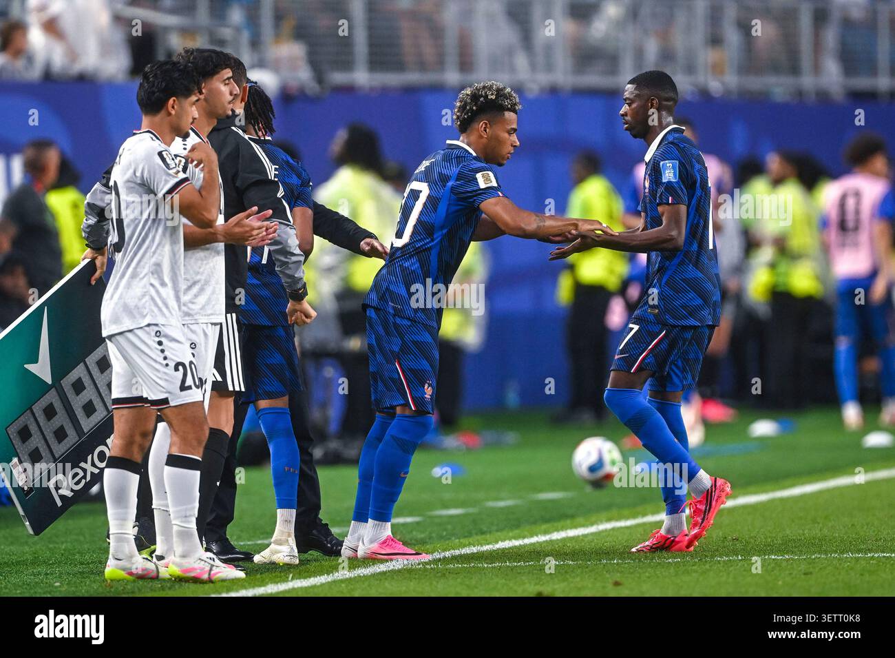 France's Désiré DOUE and France's Ousmane DEMBELE during the FIFA World ...