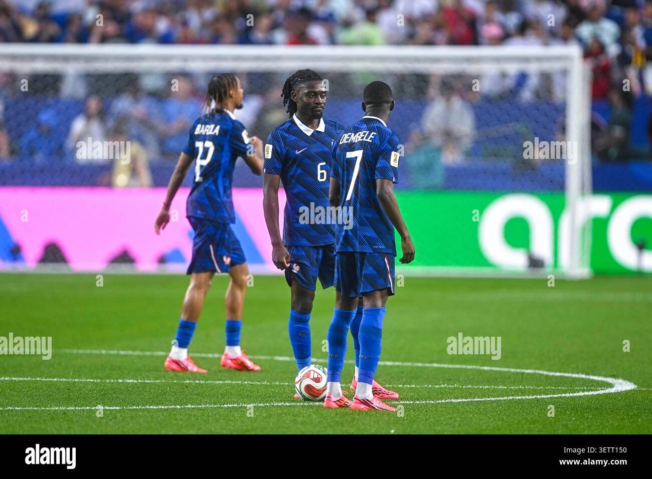 France's Manu KONE and France's Ousmane DEMBELE during the FIFA World ...