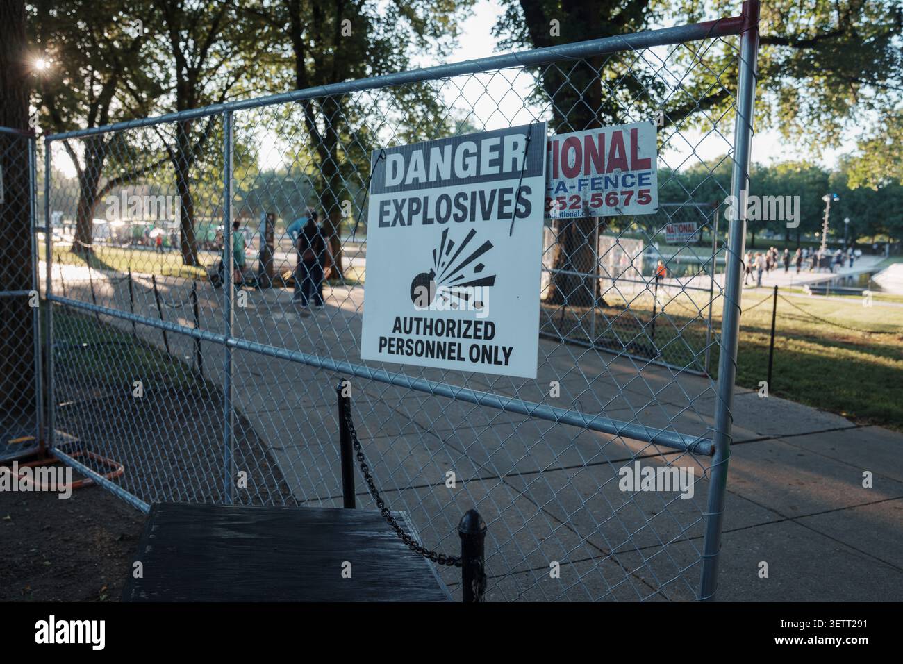 Fencing that will secure an area around where fireworks for the Fourth ...
