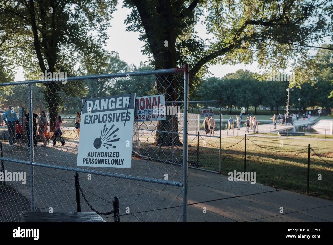 Fencing that will secure an area around where fireworks for the Fourth ...