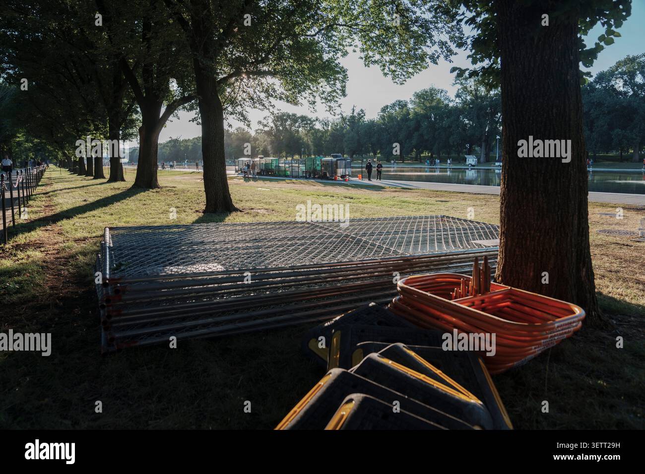 Fencing that will secure an area around where fireworks for the Fourth ...