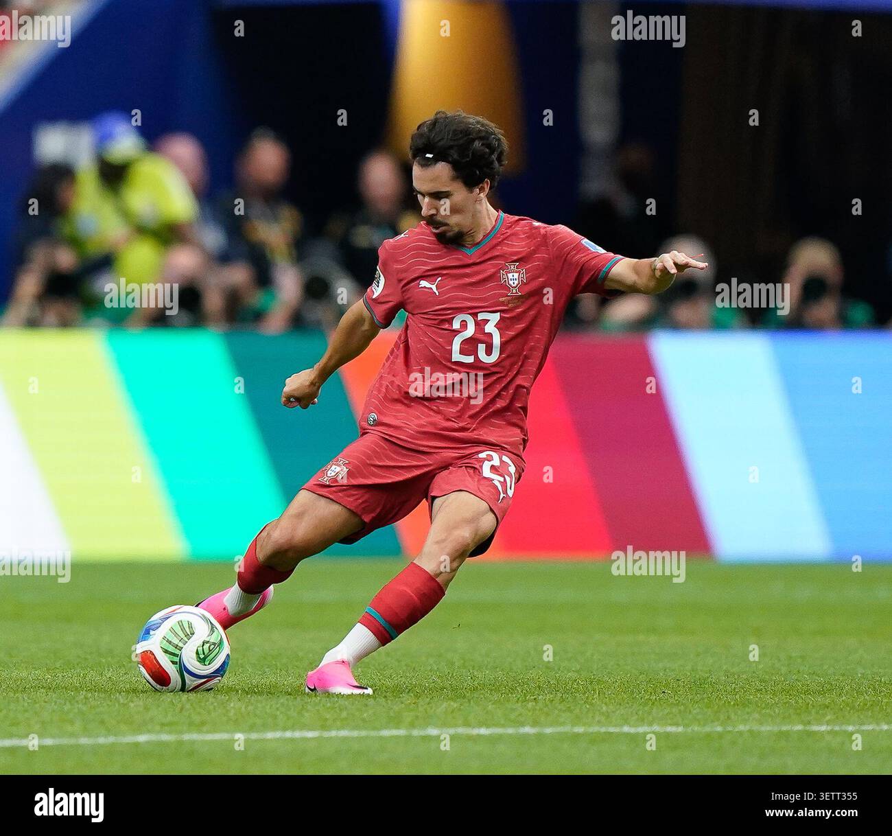 Portugal midfielder Vitinha (23) strikes the ball during the FIFA World ...