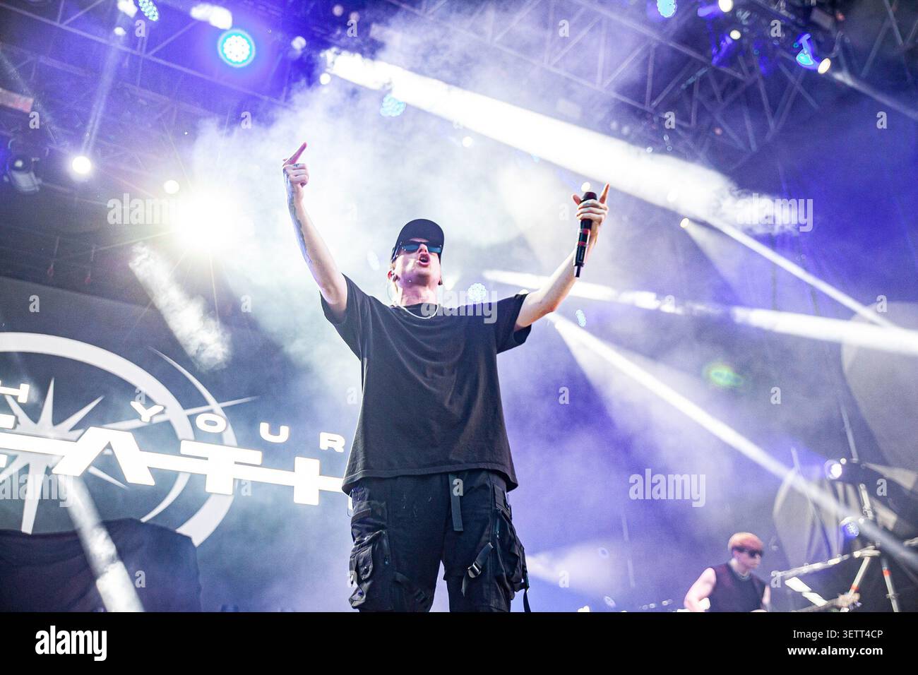 Josh Mowery frontman of Catch Your Breath performs live on stage at the ...