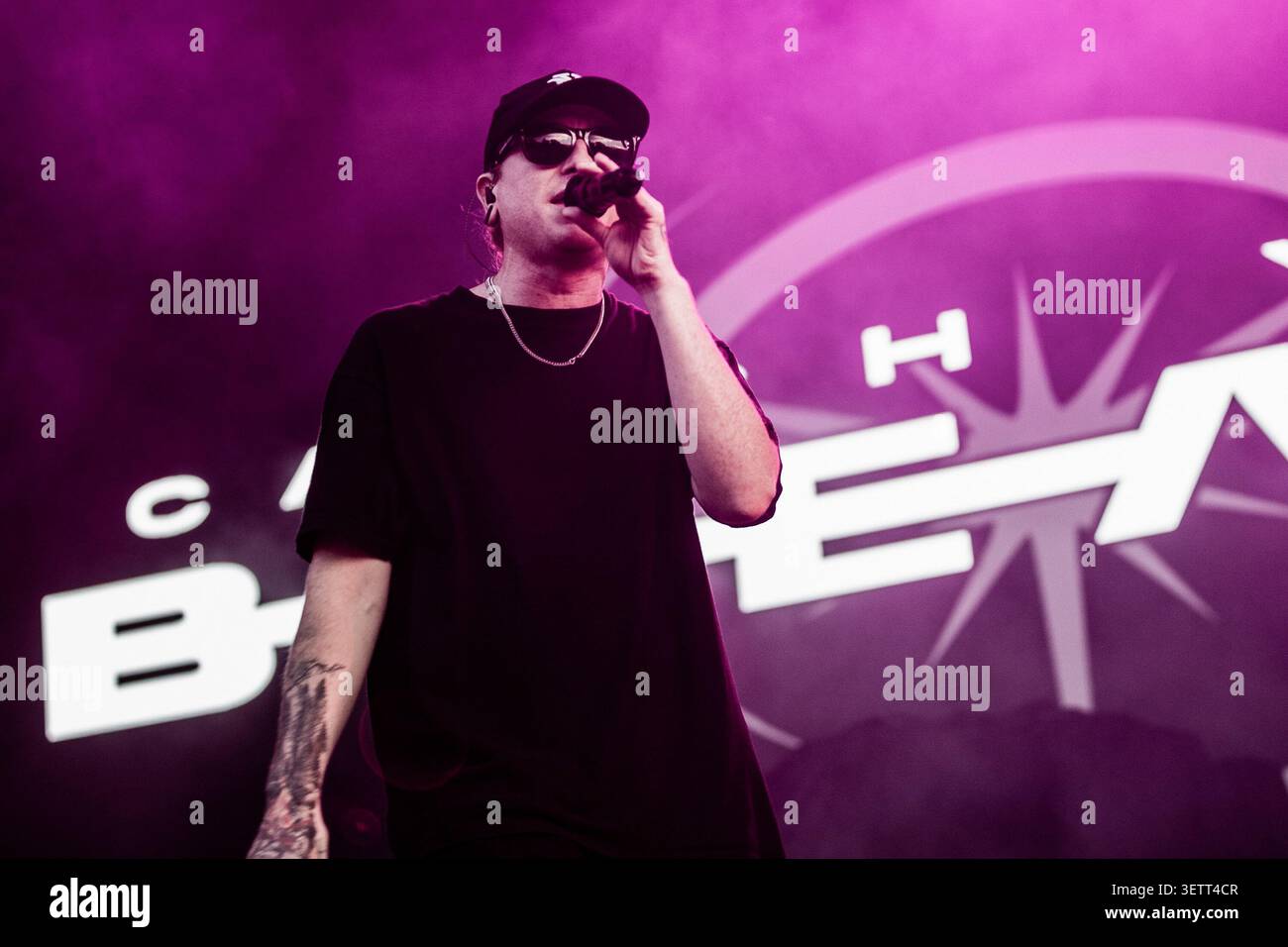 Josh Mowery frontman of Catch Your Breath performs live on stage at the ...