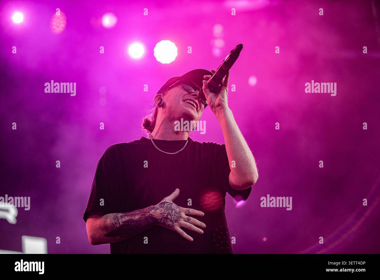Josh Mowery frontman of Catch Your Breath performs live on stage at the ...