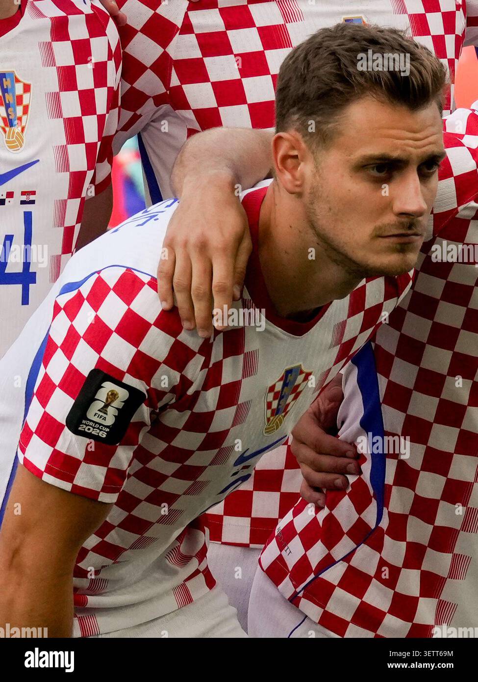 Croatia defender Josip Stanišić (2) prior to a FIFA World Cup group ...