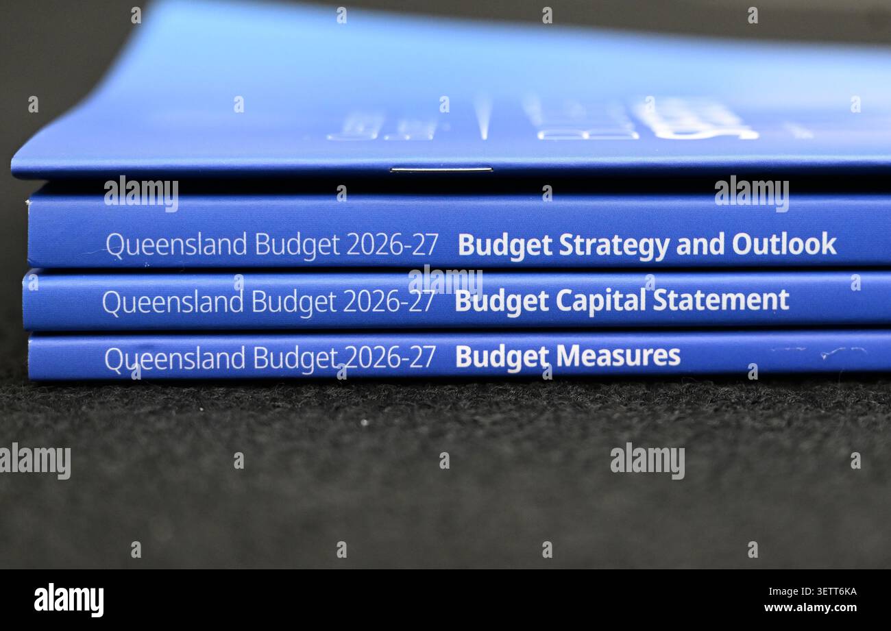 The Budget papers are seen before the handing down of the 2025-26 ...