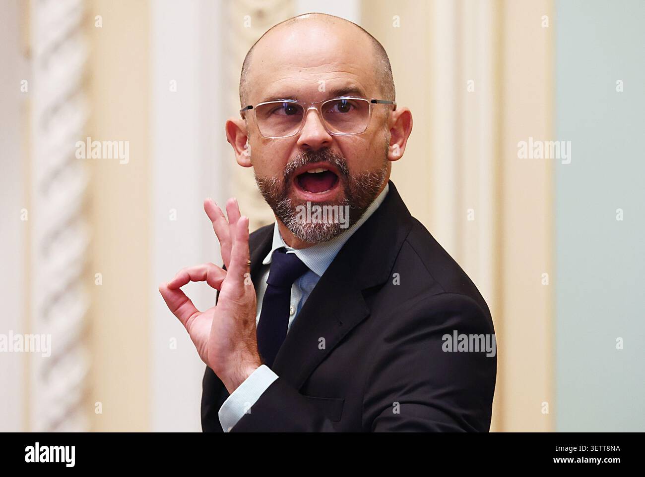 Queensland Treasurer David Janetzki during Question time at Parliament ...