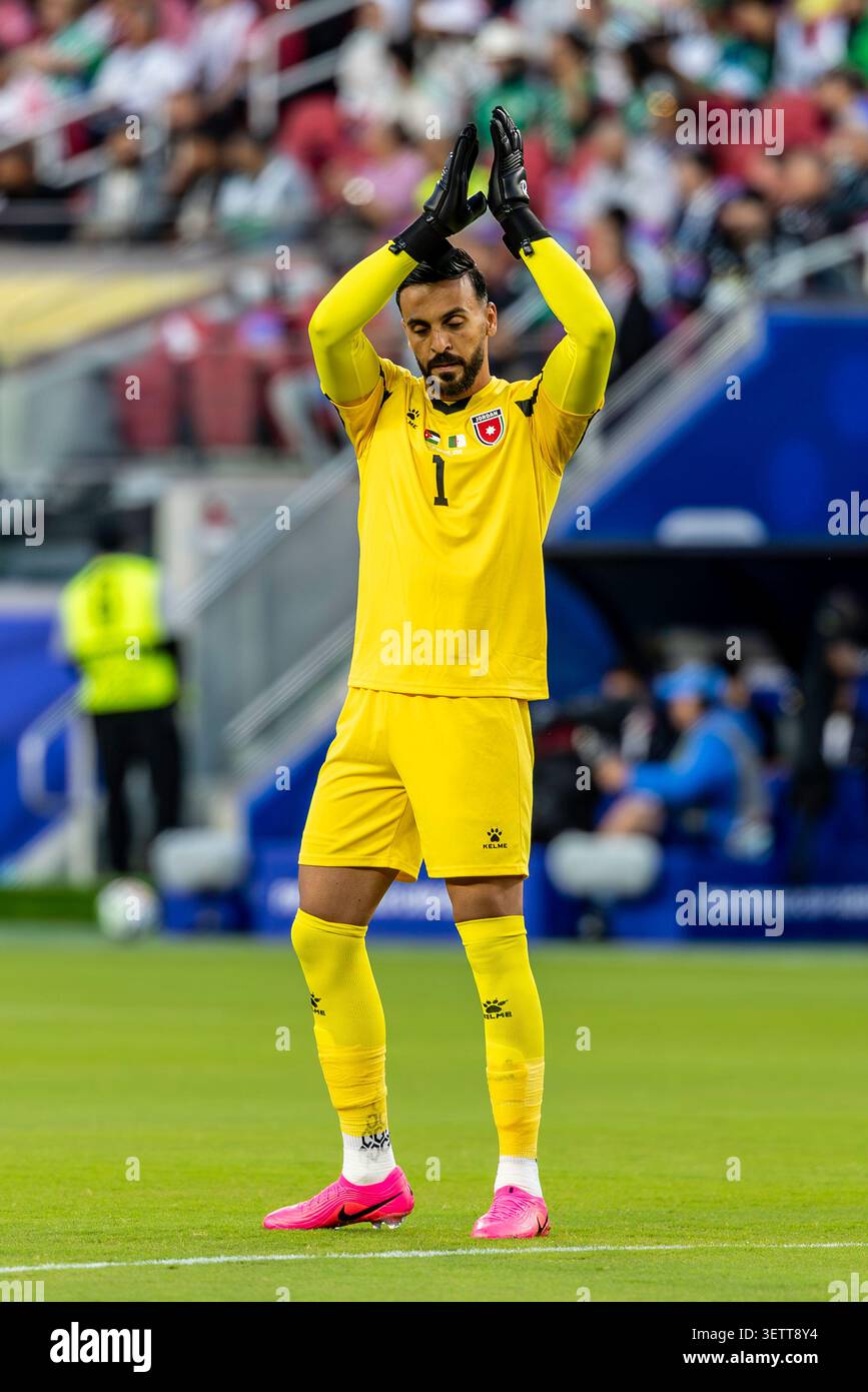 June 22 2026 Jordan goalkeeper Yazeed Abulaila (1)reacts to the Jordan ...