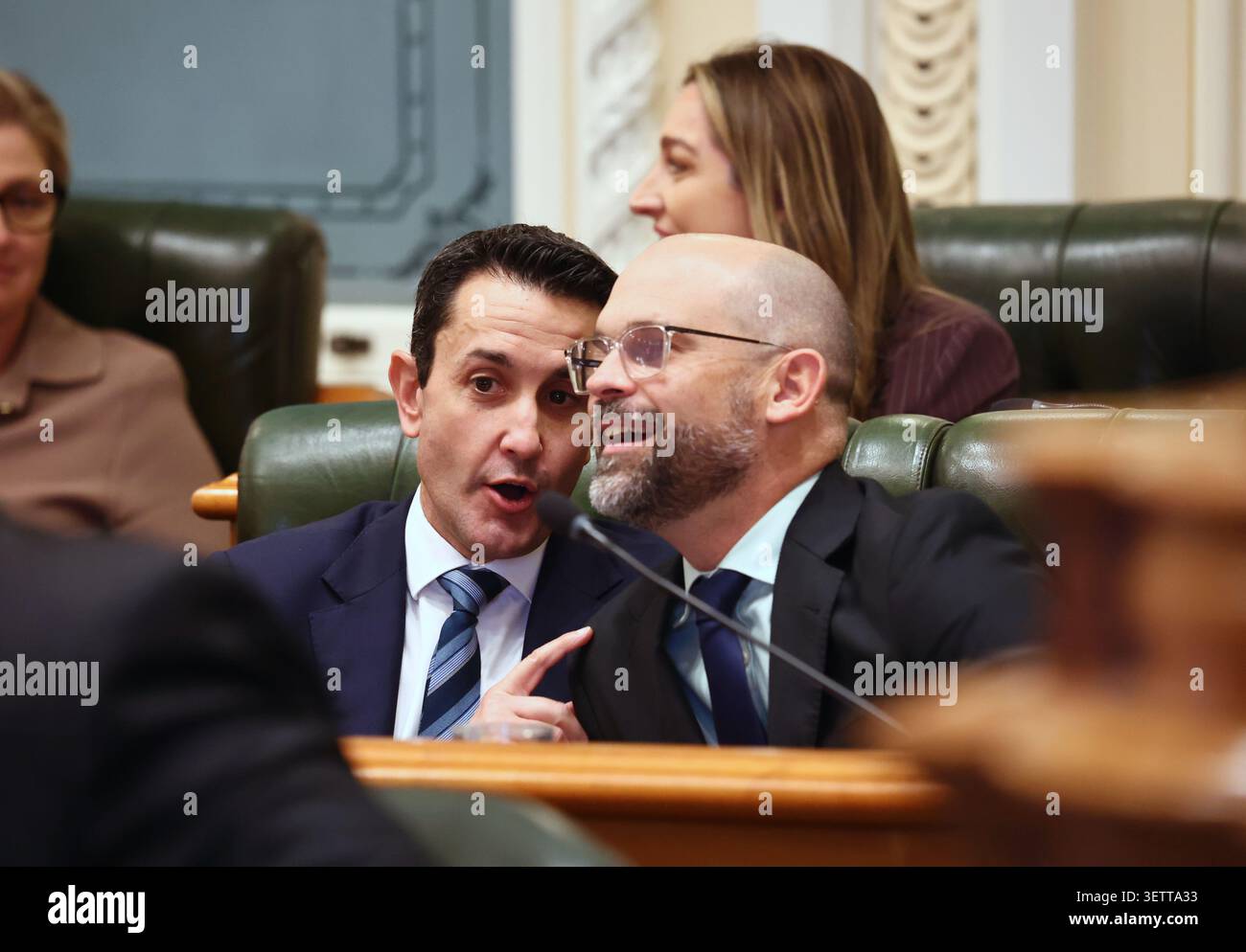 Queensland Premier David Crisafulli alongside Queensland Treasurer ...