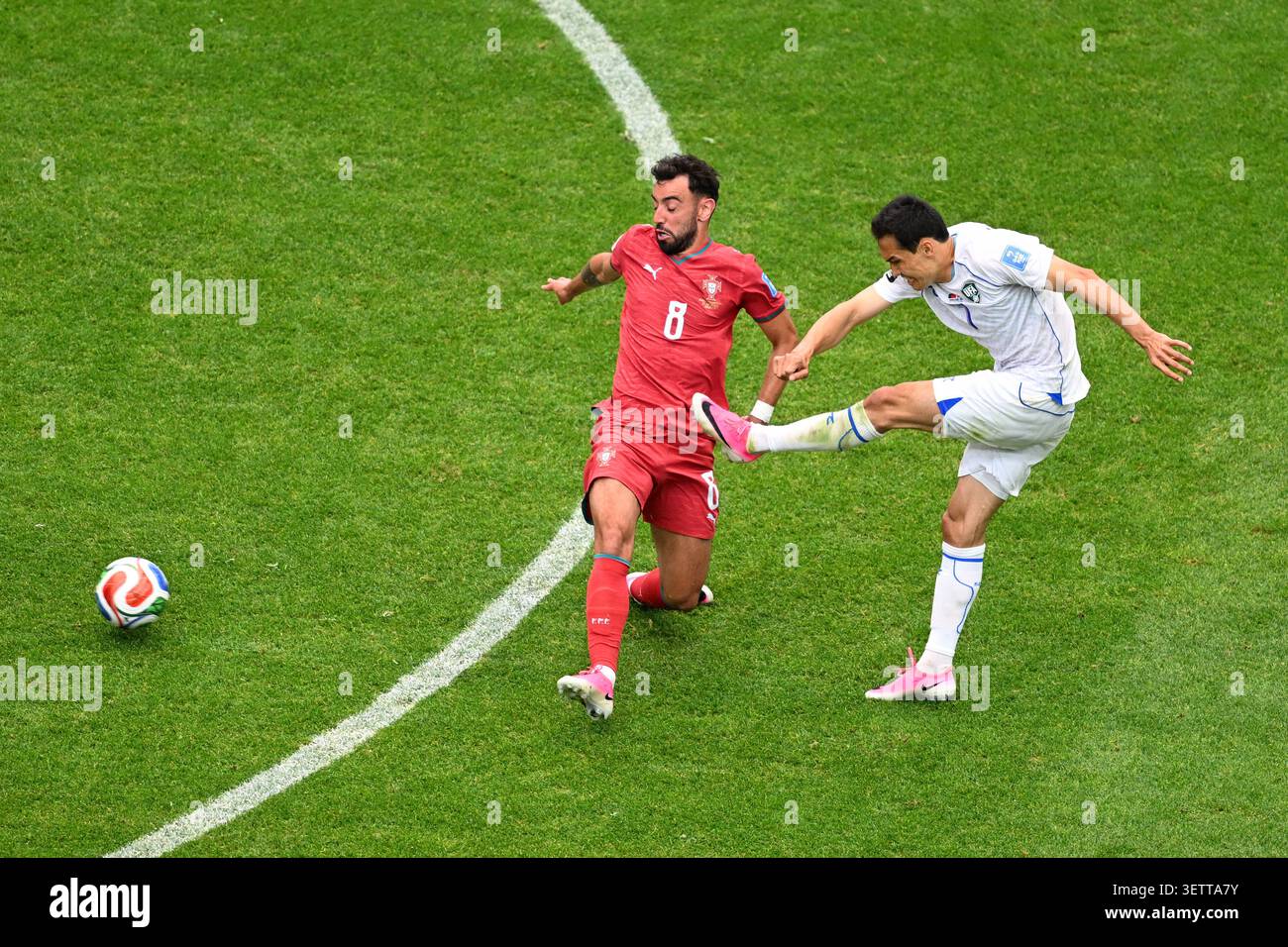 Bruno Fernandes (POR), Otabek Shukurov (UZB), JUNE 23, 2026 - Football ...