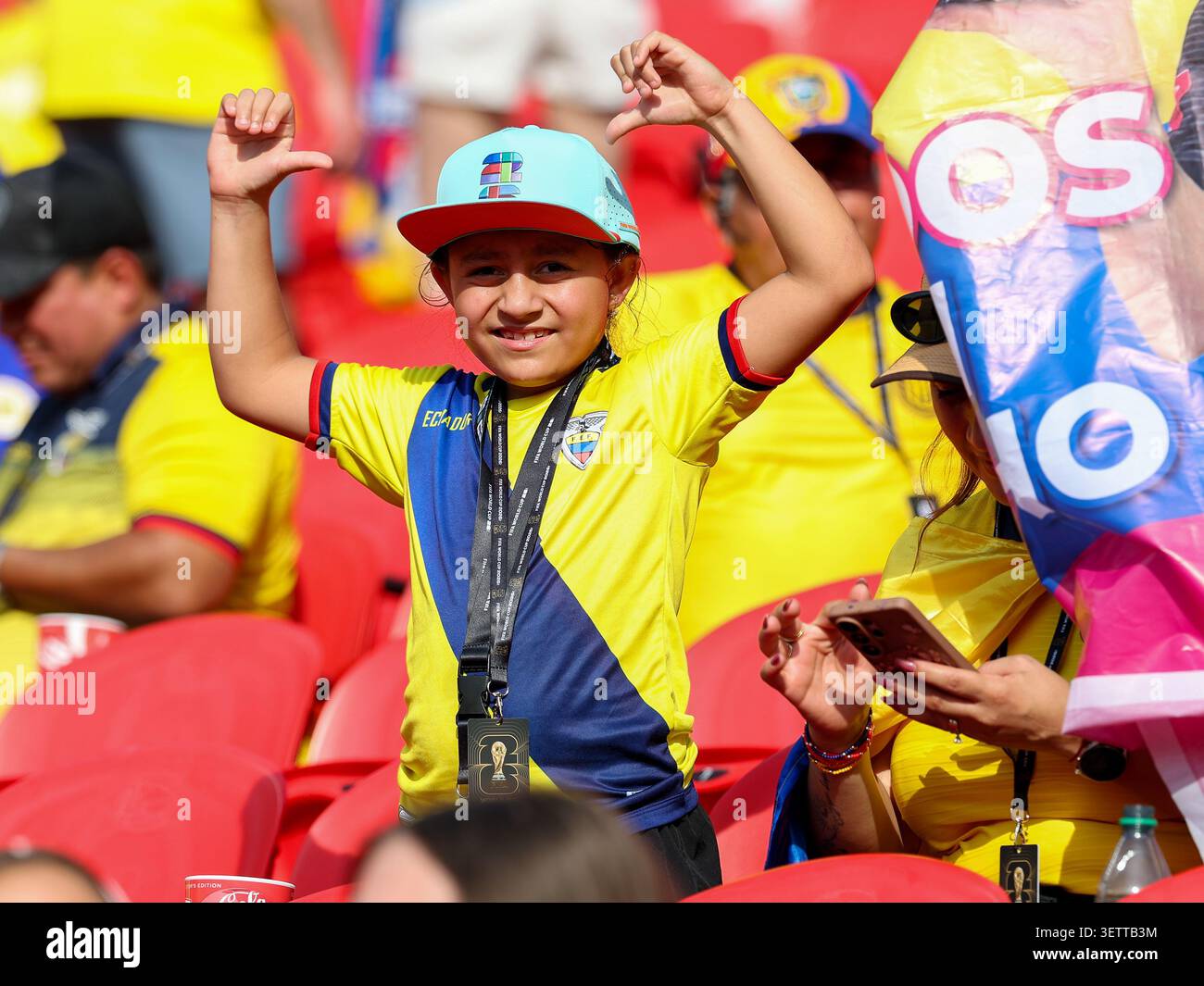 June 20, 2026: A young Ecuador fan shows her team pride prior to the ...