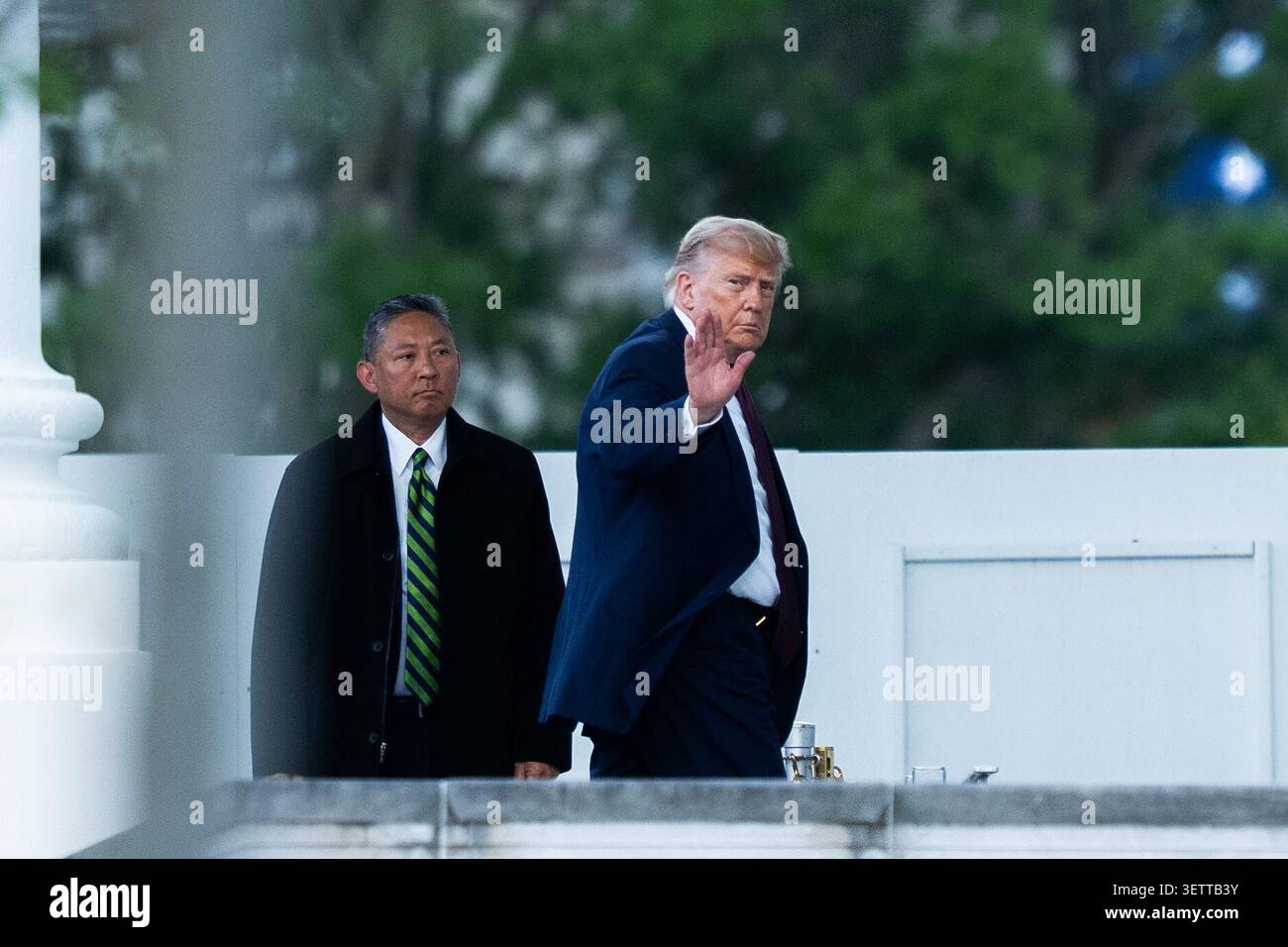 President Donald Trump returns to the White House North Portico on June ...