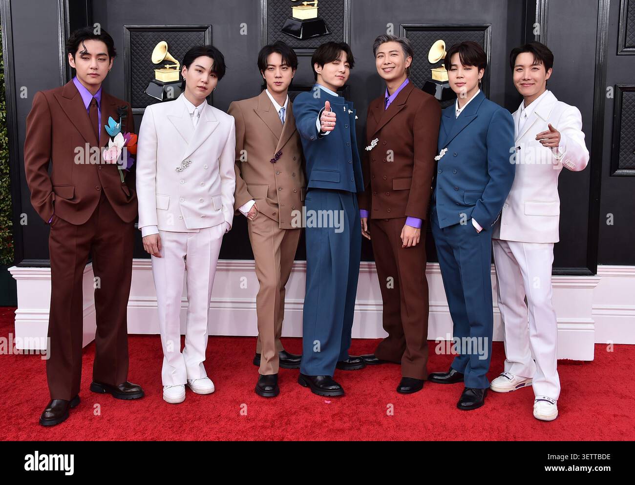 FILE - Korean group BTS appears at the 64th Annual Grammy Awards in Las ...