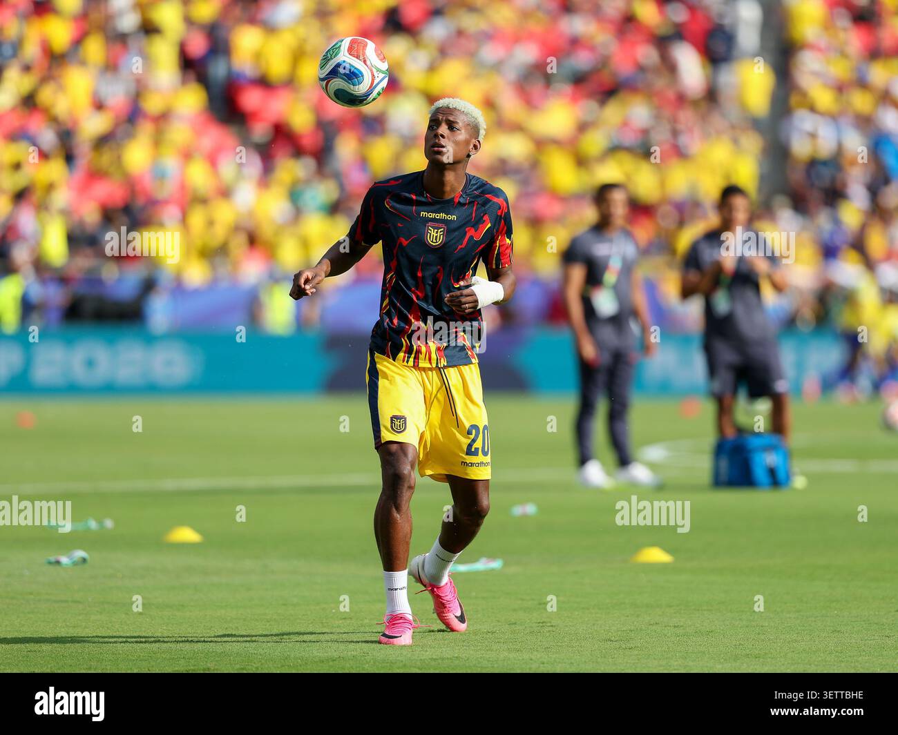 June 20, 2026: Ecuador forward Nilson Angulo (20) warms up prior to the ...