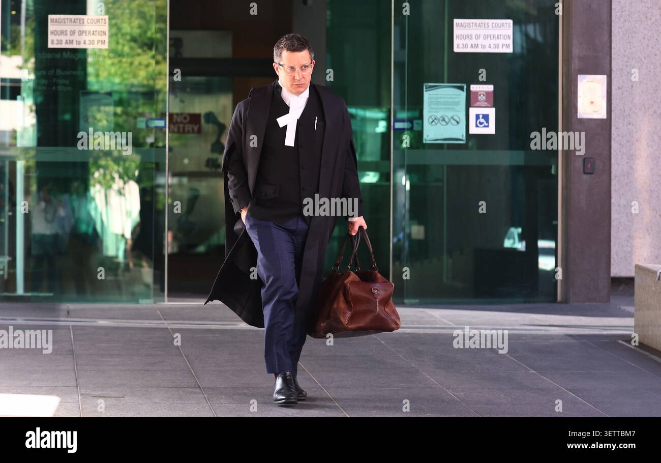 Defence barrister Patrick Wilson at the Brisbane Magistrates Court in ...