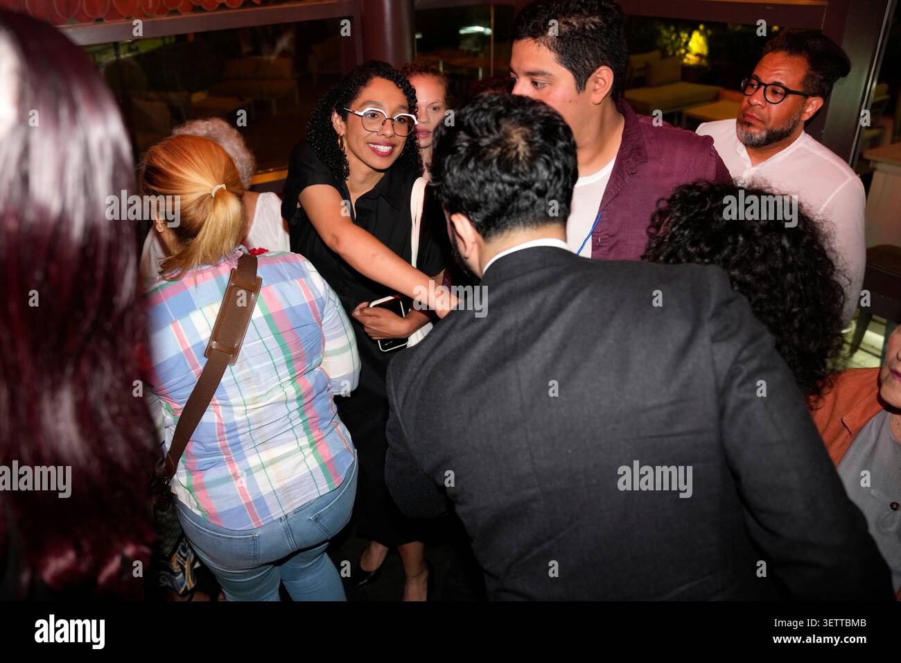 Democratic congressional candidate Darializa Avila Chevalier greets ...