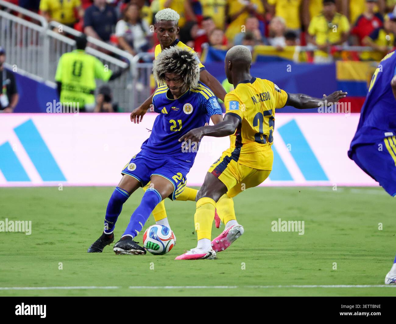 June 20, 2026: CuraÃ§ao midfielder Tahith Chong (21) battles with ...