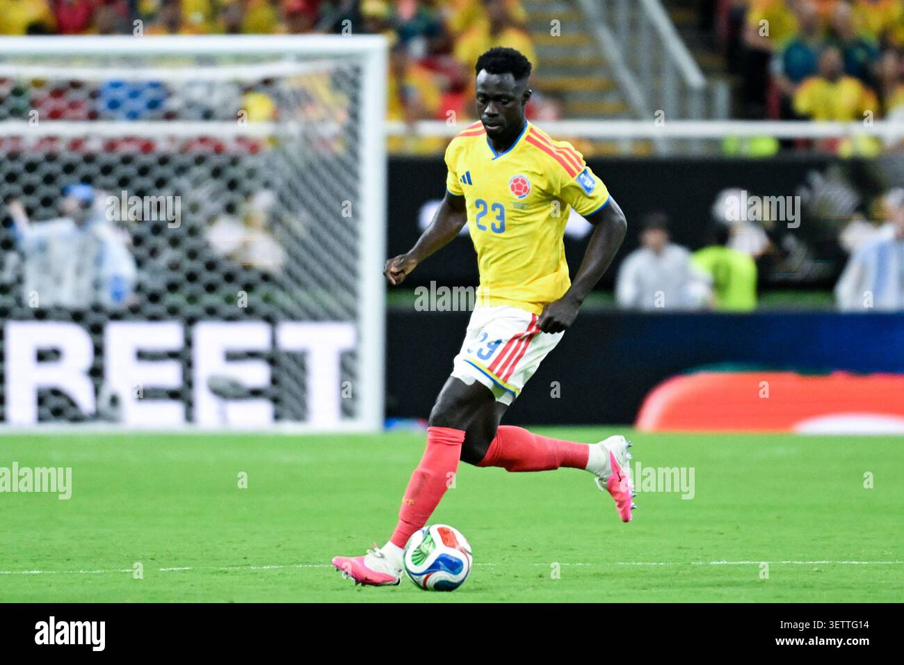 Davinson Sanchez of Colombia runs with the ball during a FIFA Men’s ...