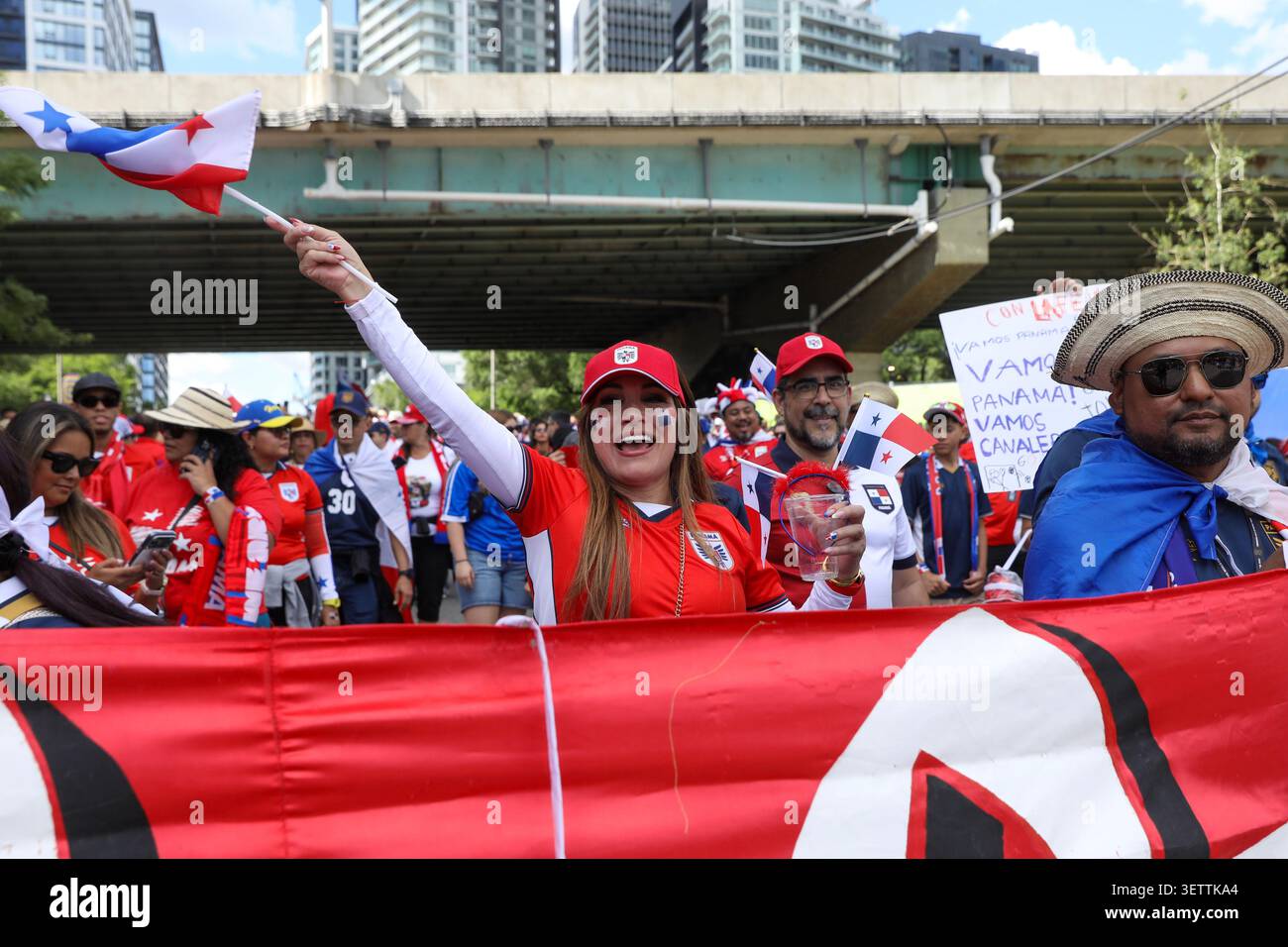 Toronto, Canada. 23 June, 2026. Panamanian 2026 FIFA World Cup fans ...
