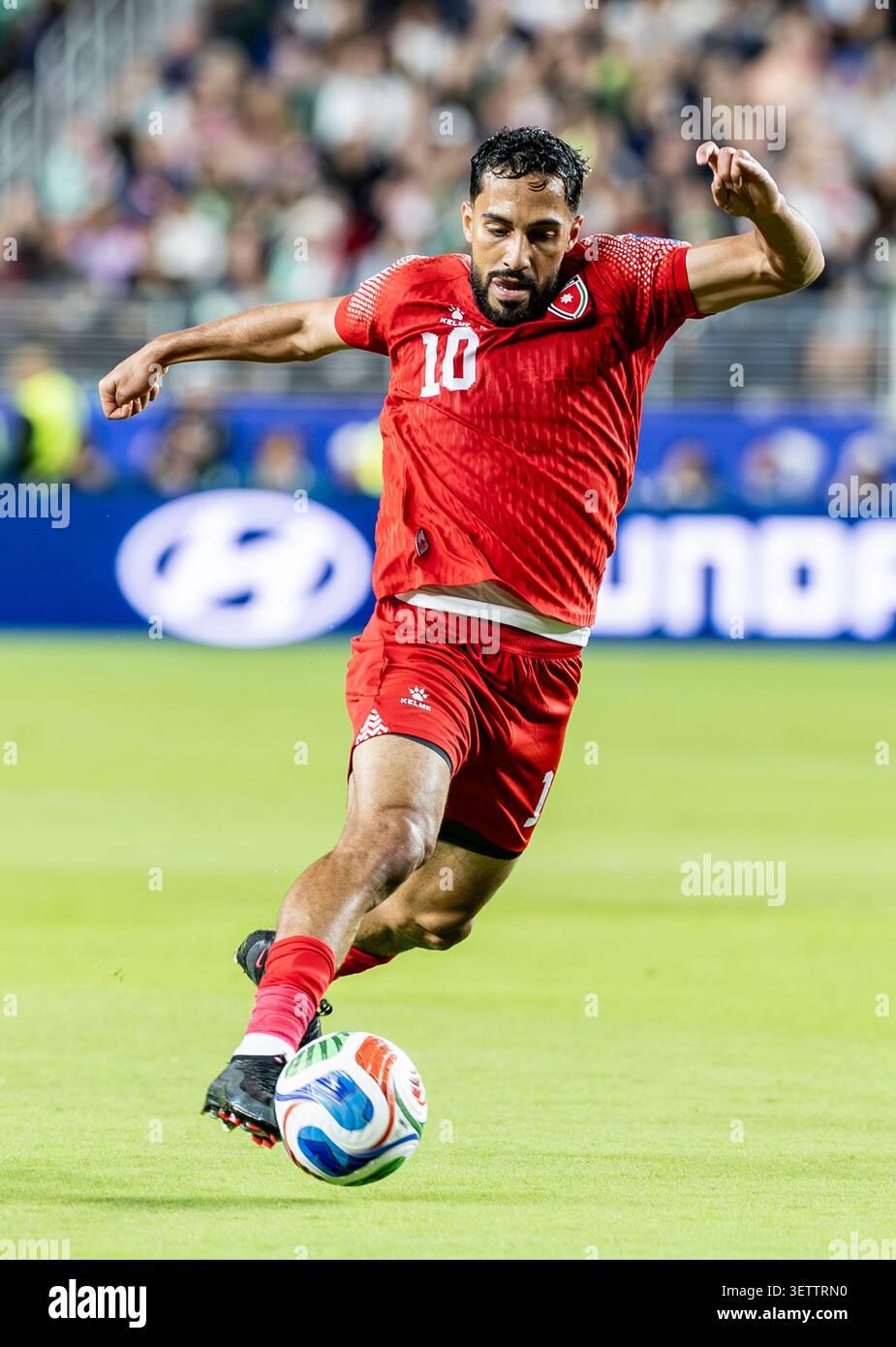 June 22 2026 Jordan forward Musa al-Taamari (10)forwards the ball ...