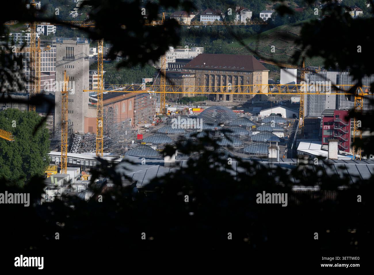 24 June 2026, Baden-Württemberg, Stuttgart: A view of the construction ...