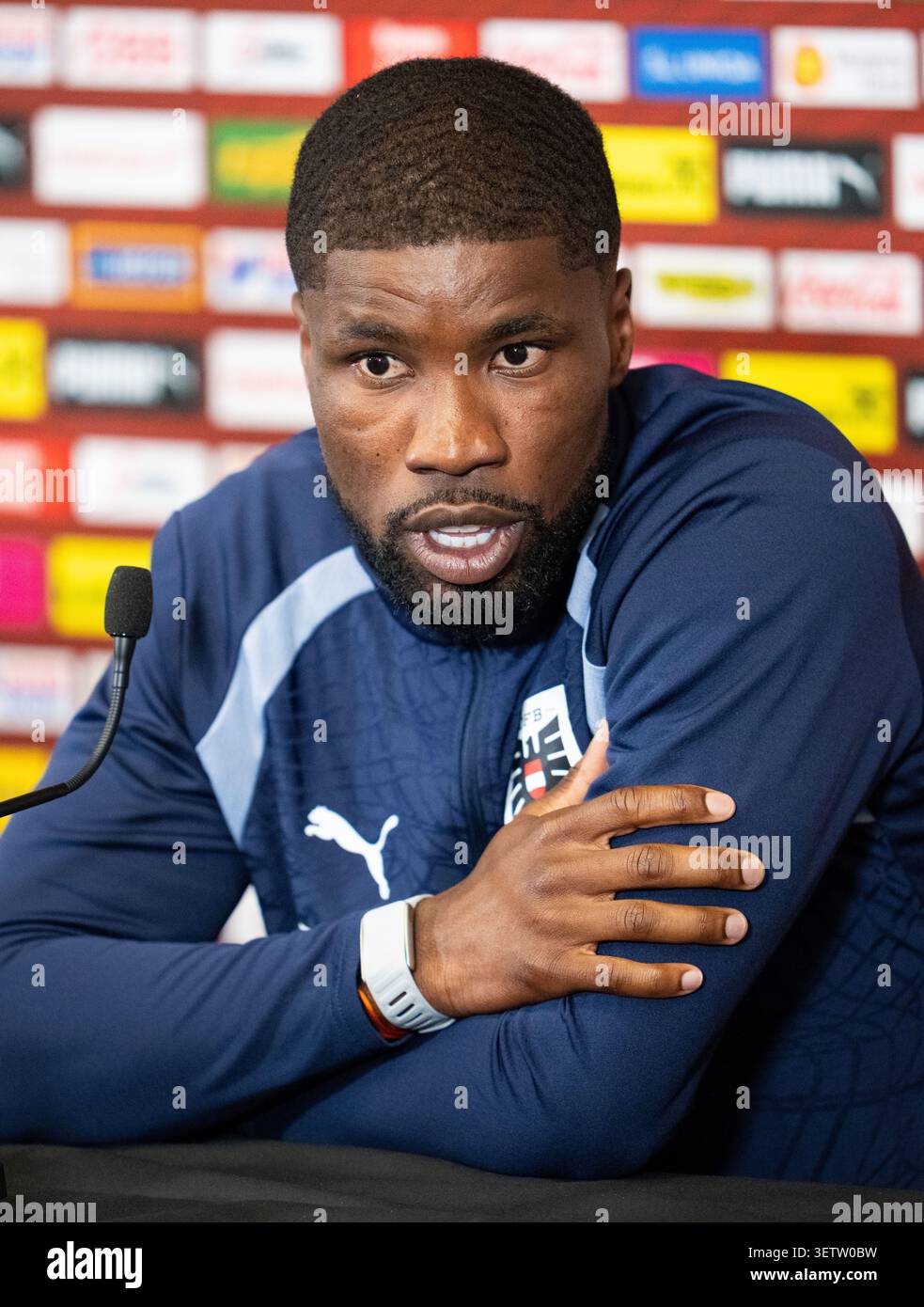 Kevin Danso (AUT) on Tuesday, June 23, 2026, during a press conference ...