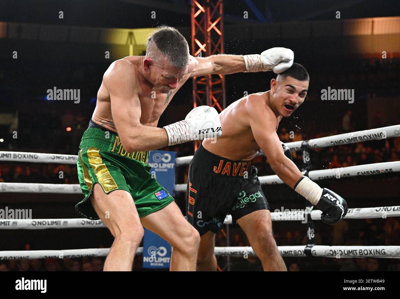 Jack Javed (right) in action against Lance MacDonald (left) during ...