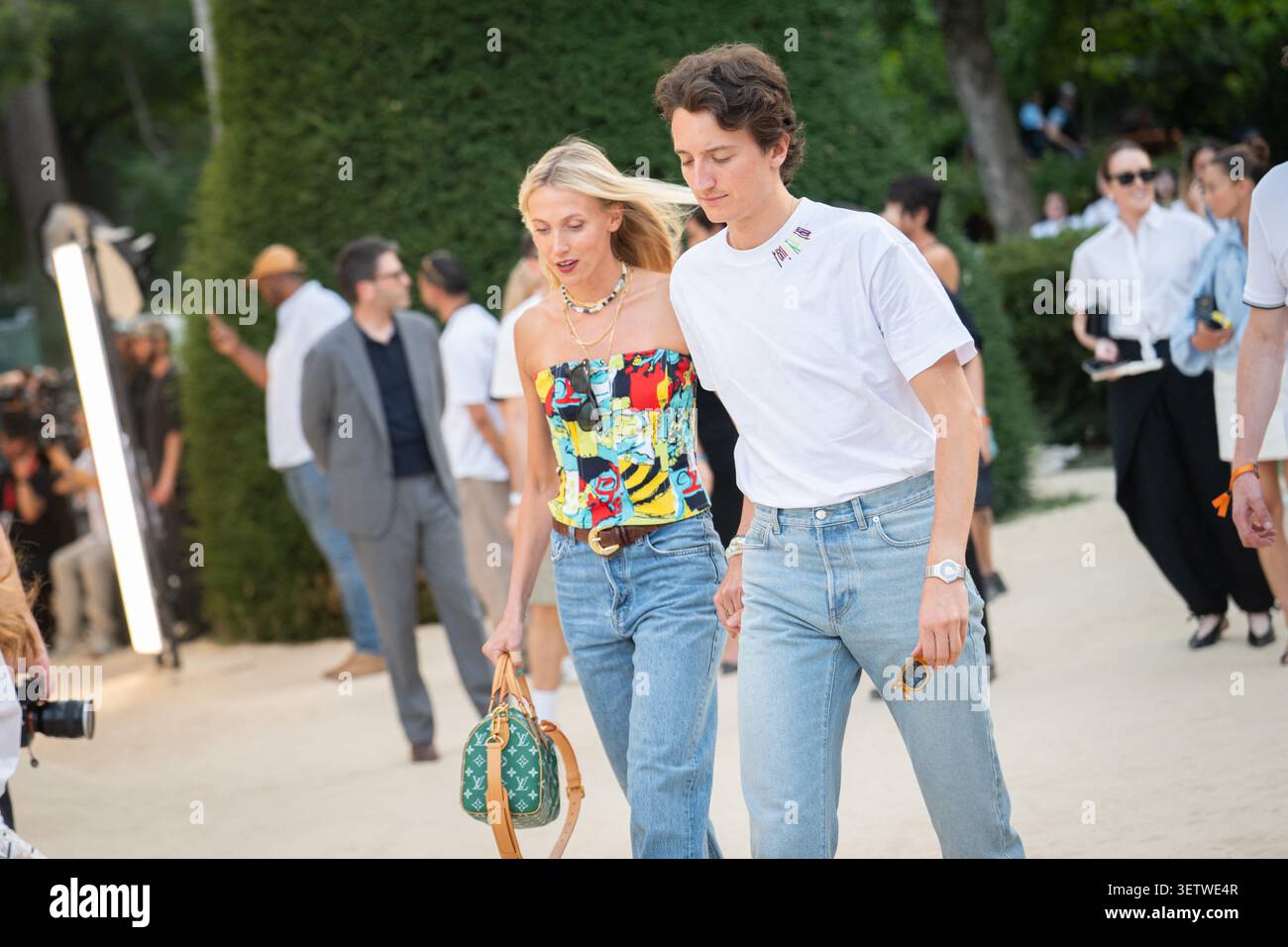 Jean Arnault and Vanesa Lorenzo attends the Louis Vuitton show during ...