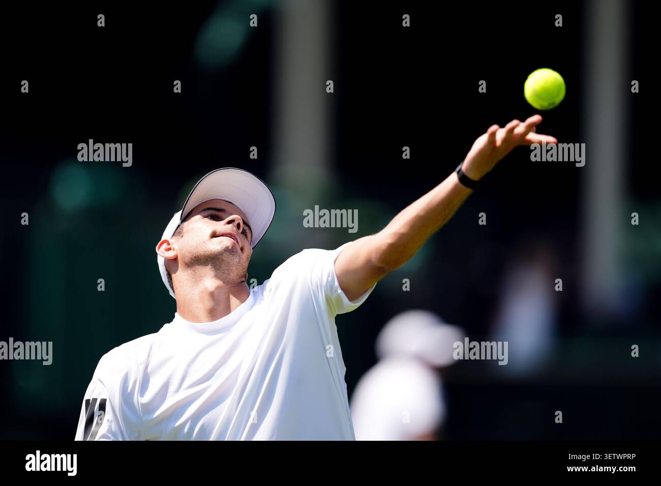 Rafael Jodar of Spain during a practice session at the All England Lawn ...