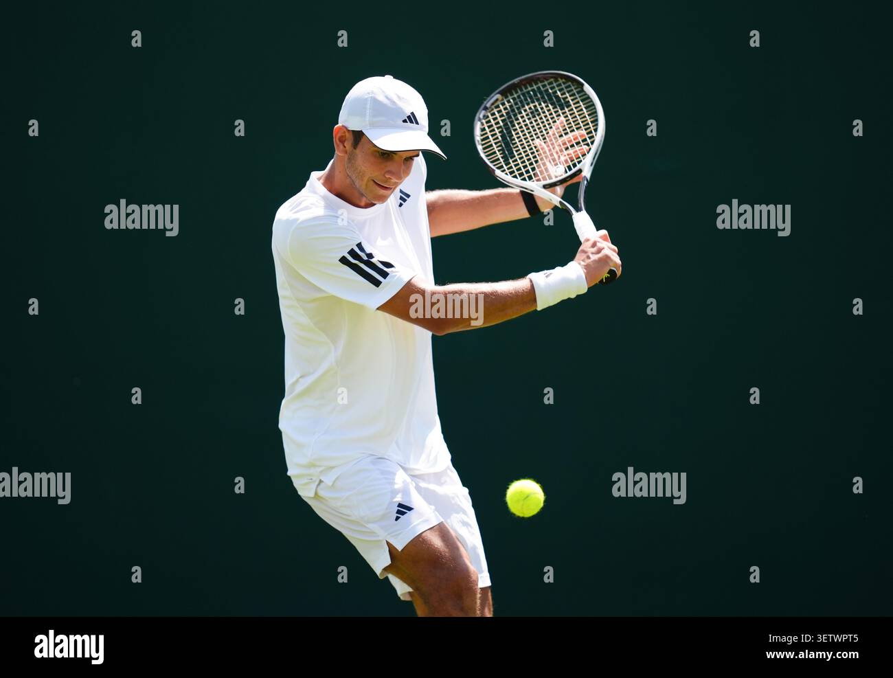 Rafael Jodar of Spain during a practice session at the All England Lawn ...