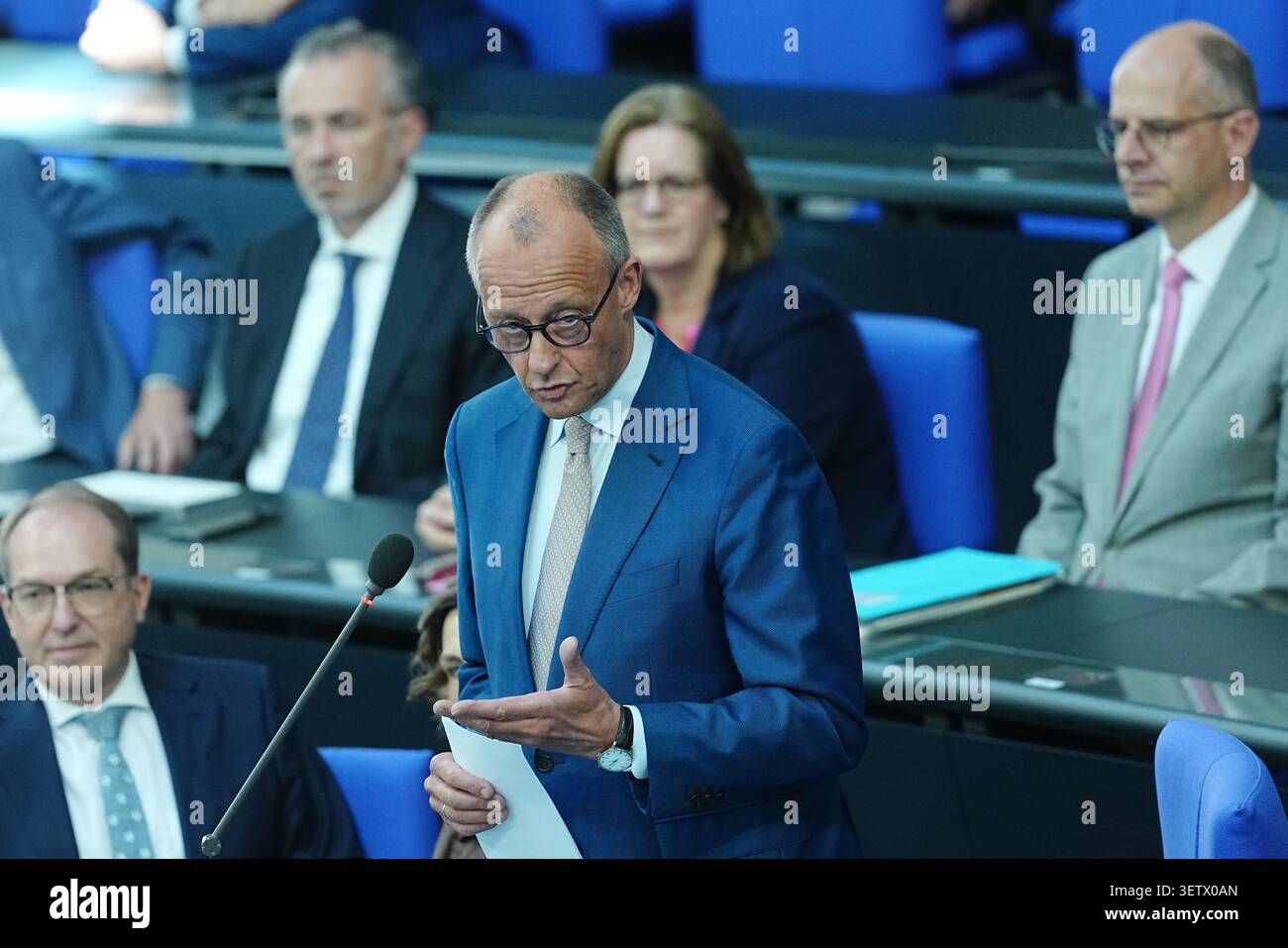 24 June 2026, Berlin: Chancellor Friedrich Merz (CDU) speaks during the ...