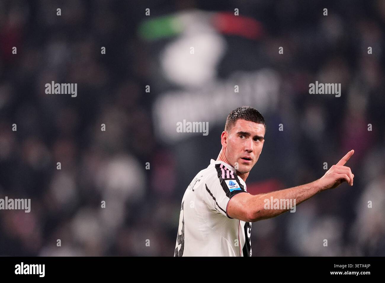 Juventus’s Dusan Vlahovic during the Serie A soccer match between ...