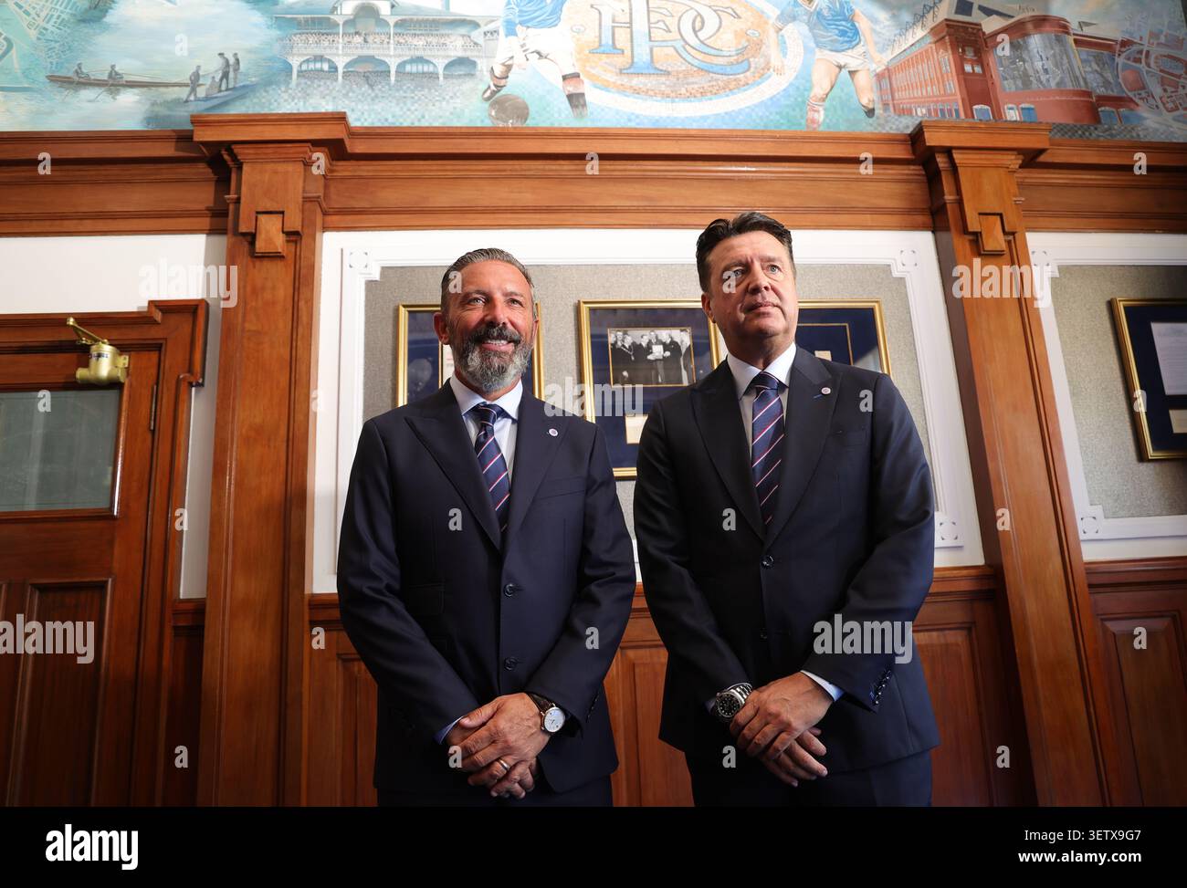 Derek McInnes and CEO Jim Gillespie in the blue room ahead of a press ...