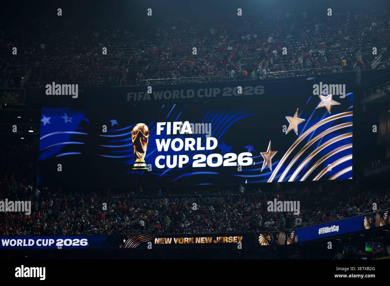 A giant screen displays the write 'FIFA World Cup 2026' during the FIFA ...